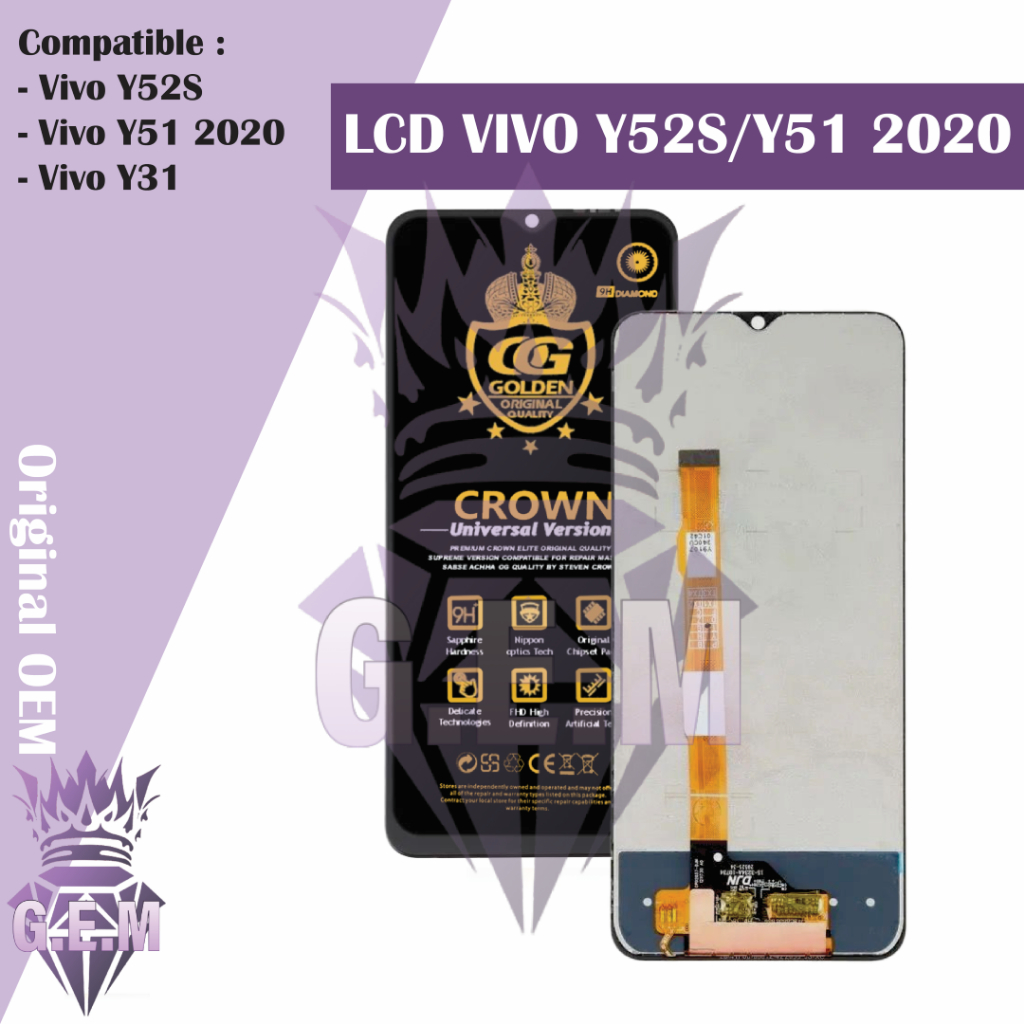 Jual LCD TOUCHSCREEN FULLSET COMPLETE VIVO Y51 2020 / Y52S / Y31 / IQOO ...