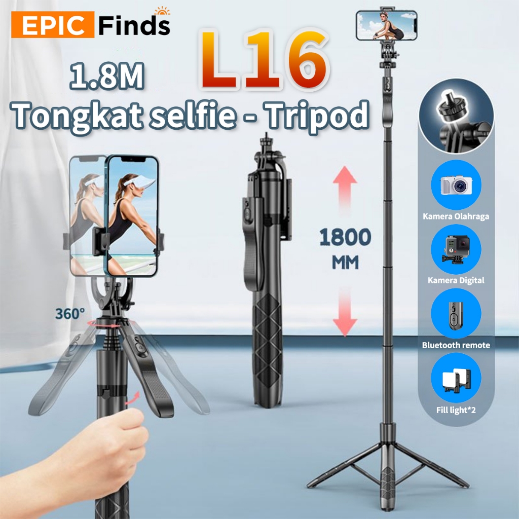 Jual EF L16 Tongsis Tripod Bluetooth Selfie Stick Remote Tripod HP ...