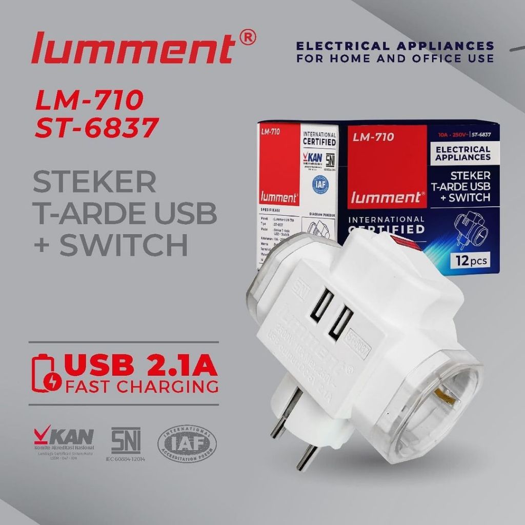 Jual Lumment Steker T Arde USB Port + Saklar 3 Cabang | Shopee Indonesia