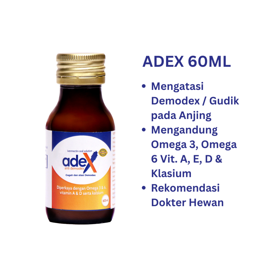 Jual Adex 60ml Sirup Ivermectin Oral Atasi Demodex Kudis Pada Anjing Rekomendasi Dokter Hewan ...