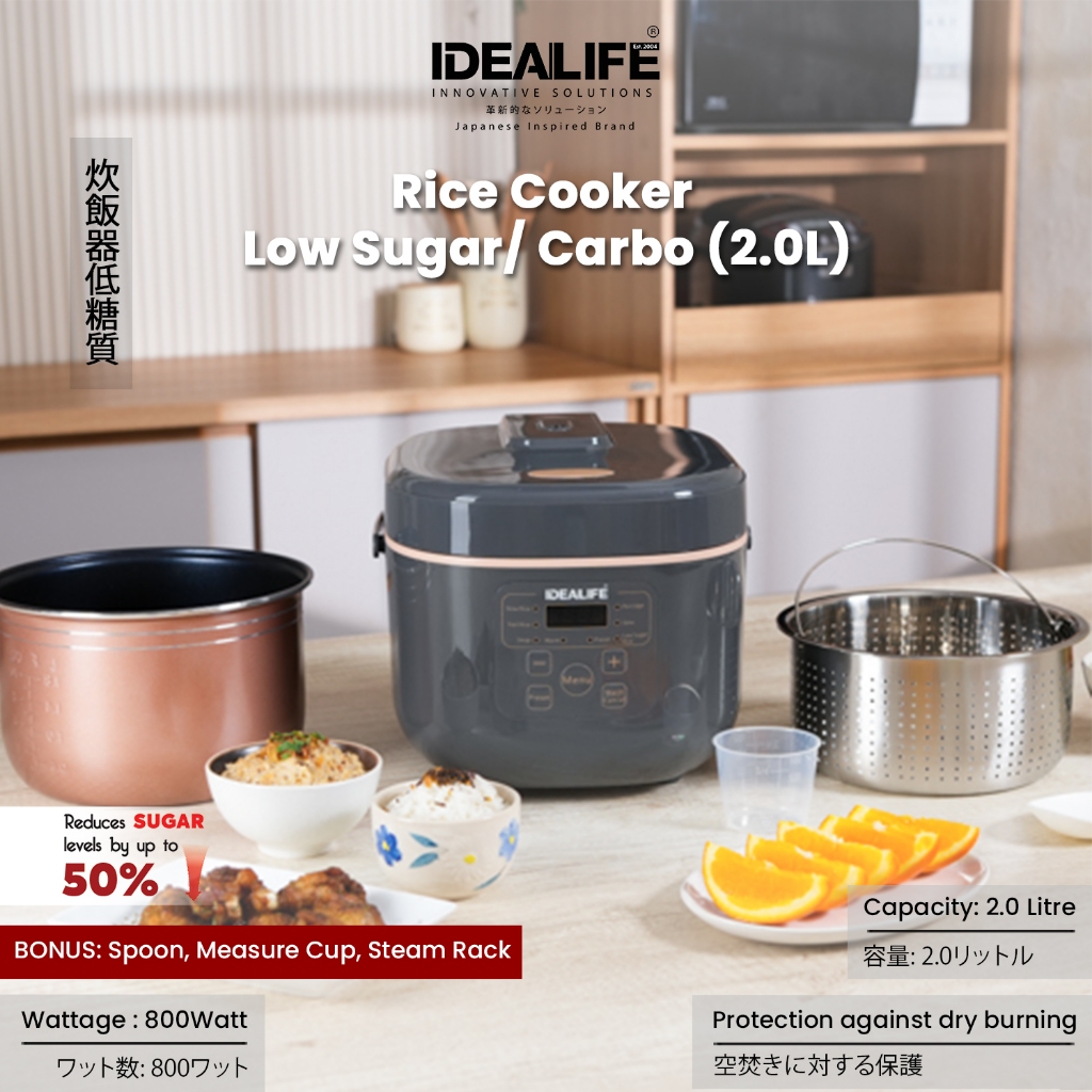 Jual IDEALIFE -Rice Cooker Low Sugar/ Carbo (2.0L) - IL-100D | Shopee Indonesia