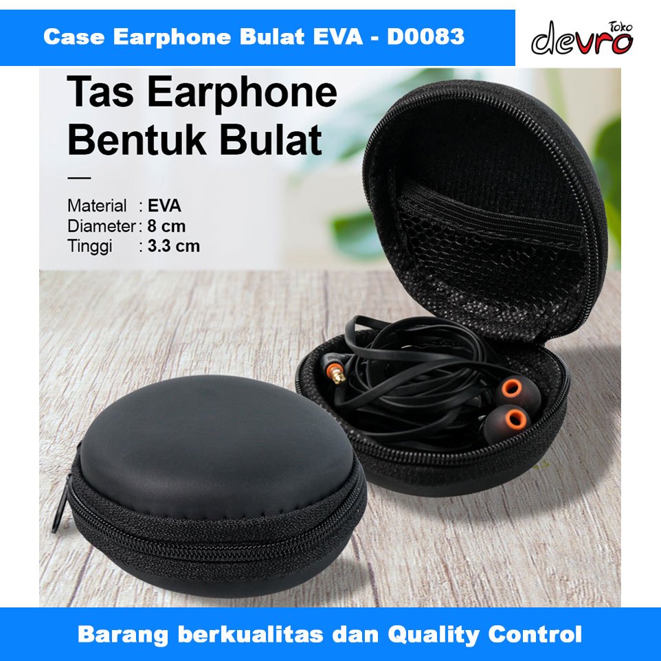 Jual Tas Earphone Bulat Round Shape Case EVA - Case Headset - D0083 | Shopee Indonesia