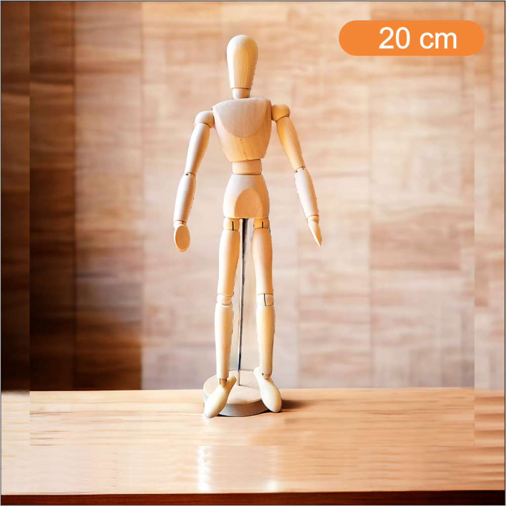 Jual Manekin Kayu V-Tec 20 cm - Wooden Artists Mannequin Figure 8 inch ...