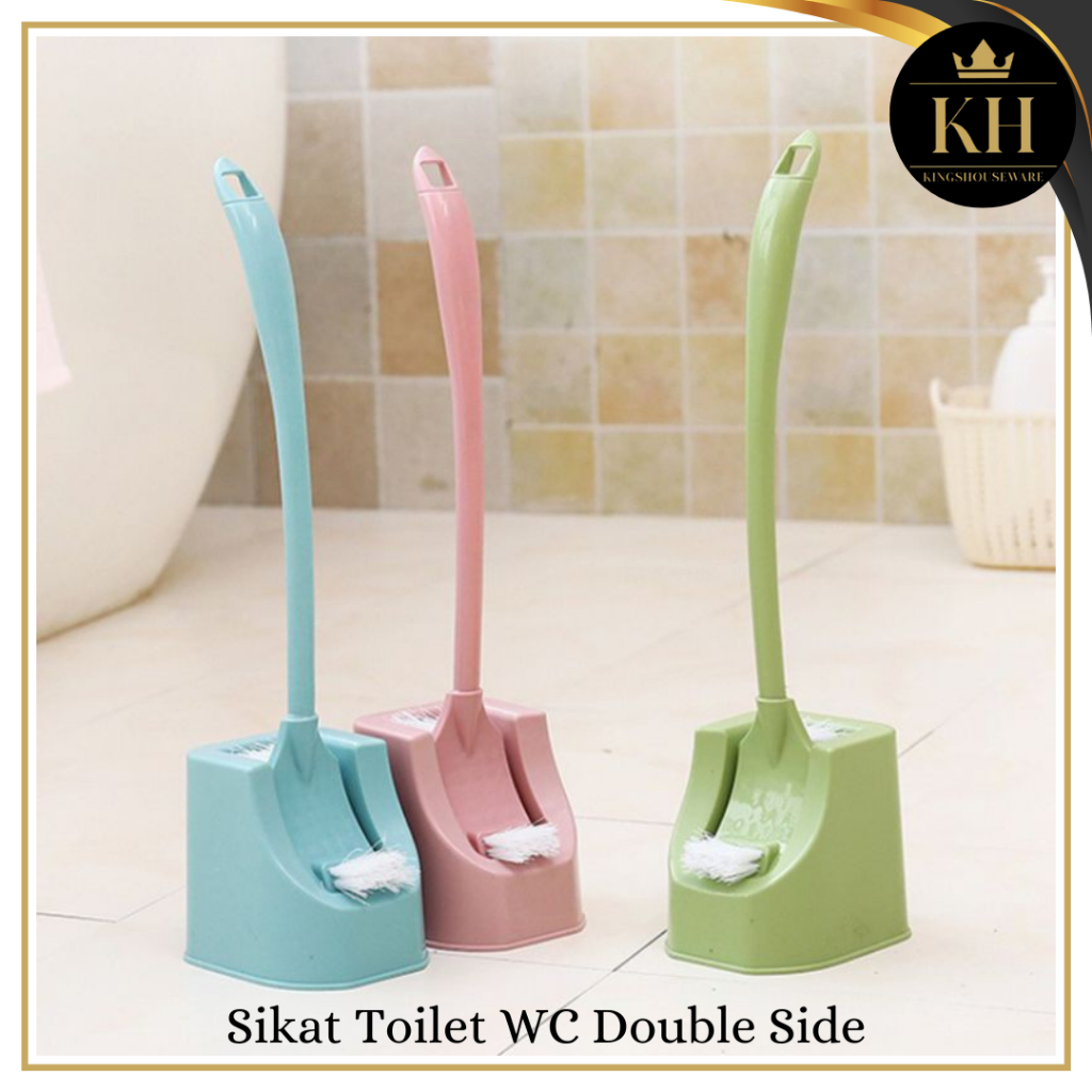 Jual kh-Sikat Toilet WC Double Side Plastik Dengan Kotak Sikat Toilet ...