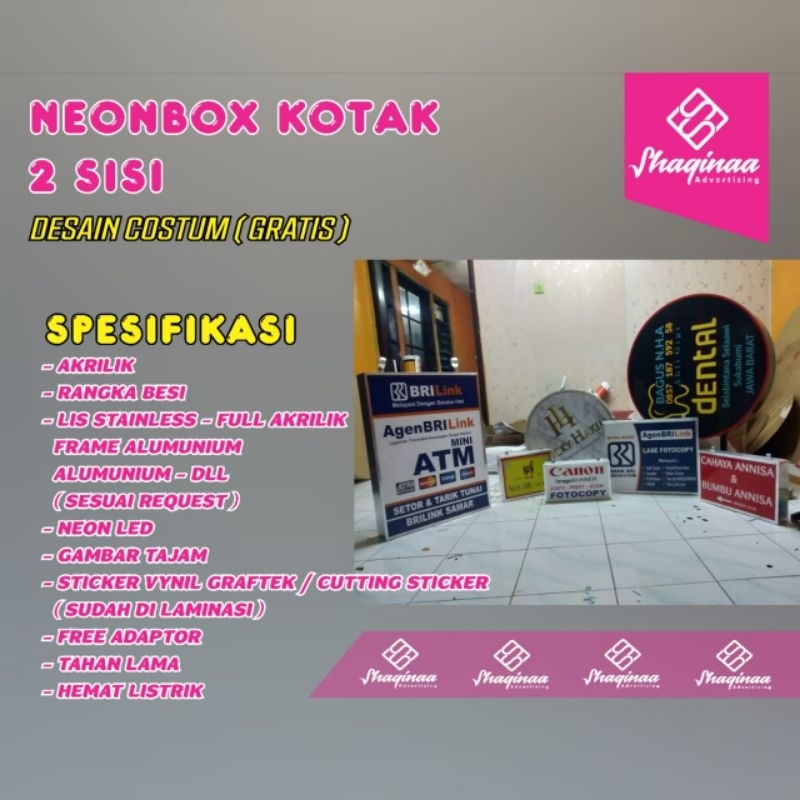 Jual NEON BOX KOTAK UKURAN 60x40 (COSTUM DESAIN BIDAN,PRAKTEK DOKTER ...