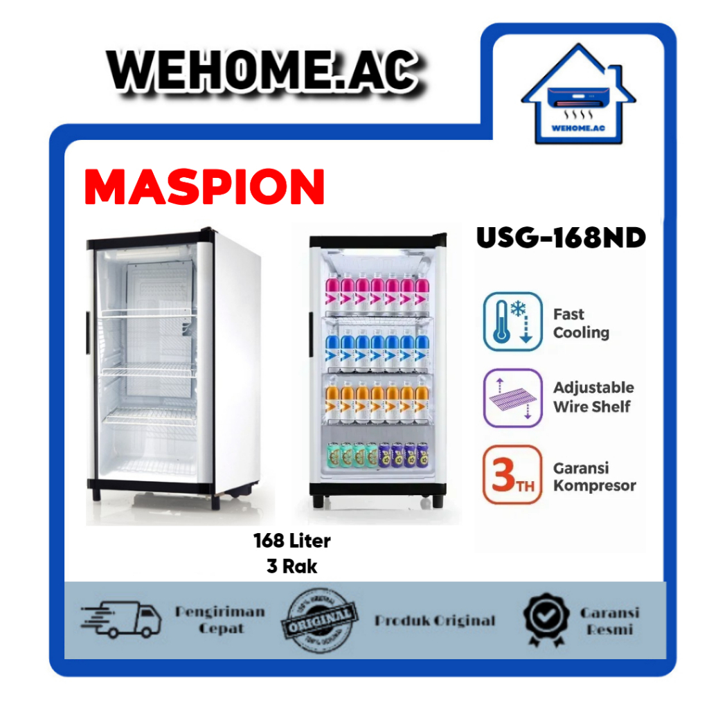 Jual Showcase Cooler Maspion USG - 168ND Kulkas Lemari Display Cooler ...