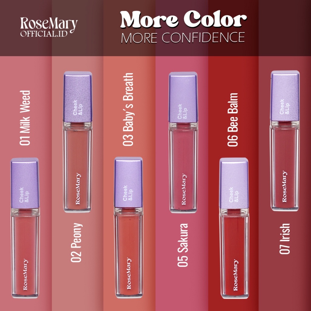 Jual ROSEMARY Cheek & Lip Cream Blush On Eyeshadow All In One Lipcream ...