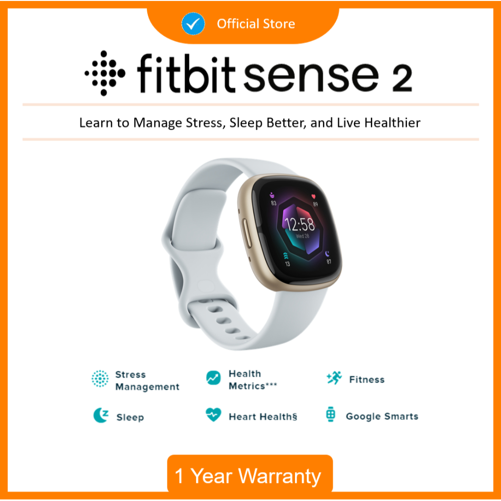 Jual Fitbit Sense 2 Advanced Smartwatch with EDA Sensor - Blue Mist ...