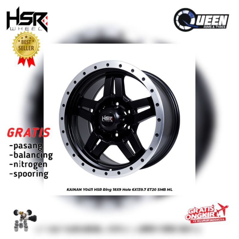 Jual VELG RACING SEMI OFFROAD R18 PCD 6x139,7 HSR KAINAN untuk mobil Pajero, Fortuner, hilux, H1 ...