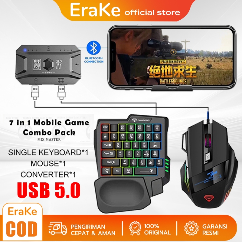 Jual Paket keyboard gaming dan Mouse/Single Hand Gaming RGB Keyboard ...