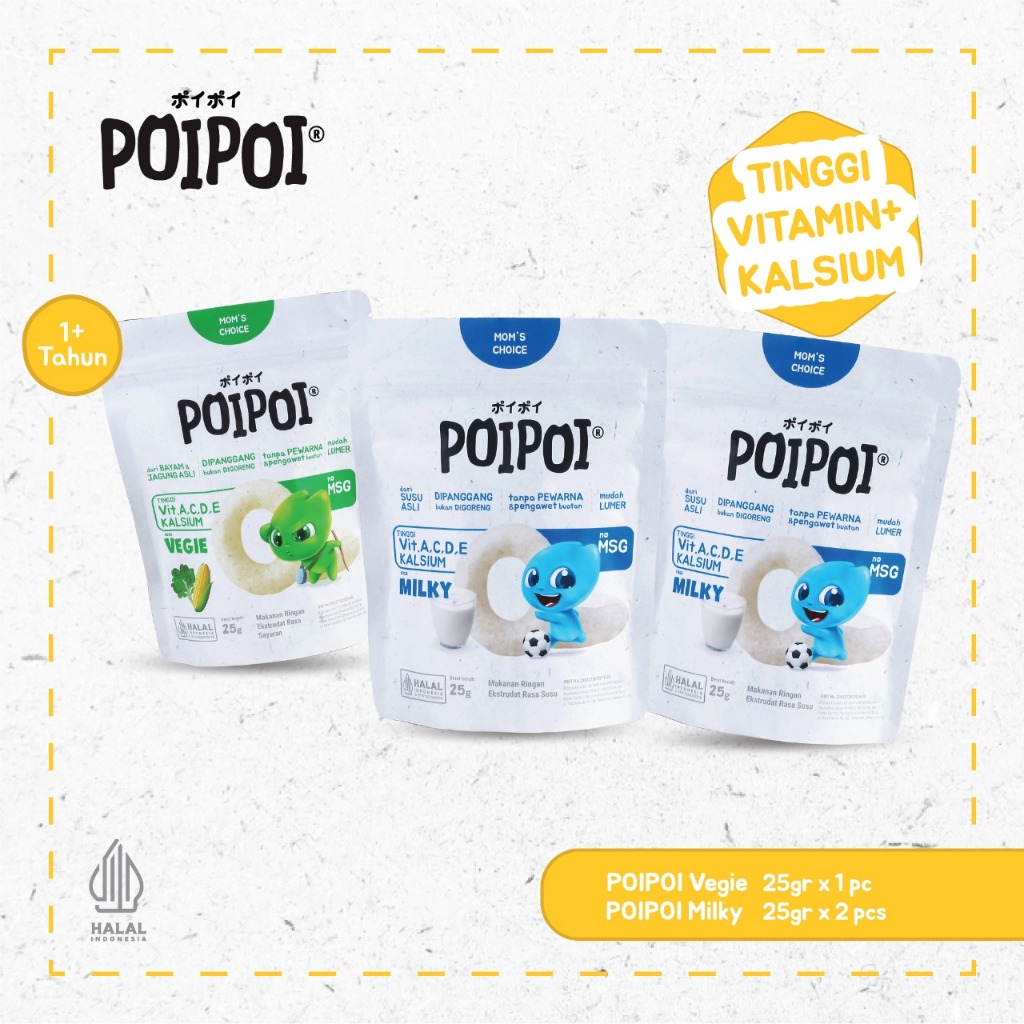 Jual POIPOI Snack - Milky 2Pcs + Vegie 1Pcs Paket Isi 2+1Pcs 25Gr ...