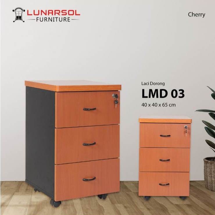 Jual RF Meja Kantor 3 Laci Roda Lunar LMD 03 | Shopee Indonesia