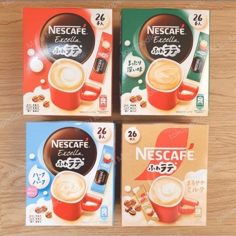 Jual Nescafe Japan Excella Fuwa Latte Instant Coffee (1 box isi 26 ...