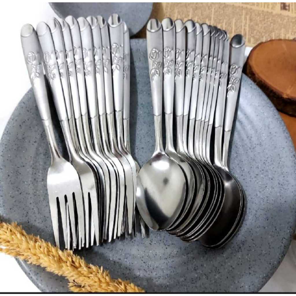 Jual 2 Lusin sendok dan bunga makan bunga | Shopee Indonesia