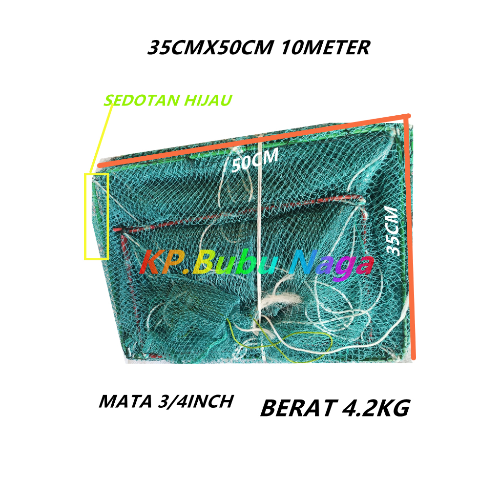 Jual BUBU NAGA Hijau 35CMX50CM 10Meter 3/4Inch Sedotan Hijau KEPITING ...