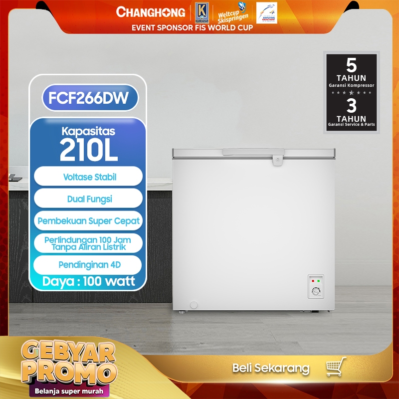 Jual Changhong Chest Freezer FCF266DW Kapasitas 210 Liter (fast ...