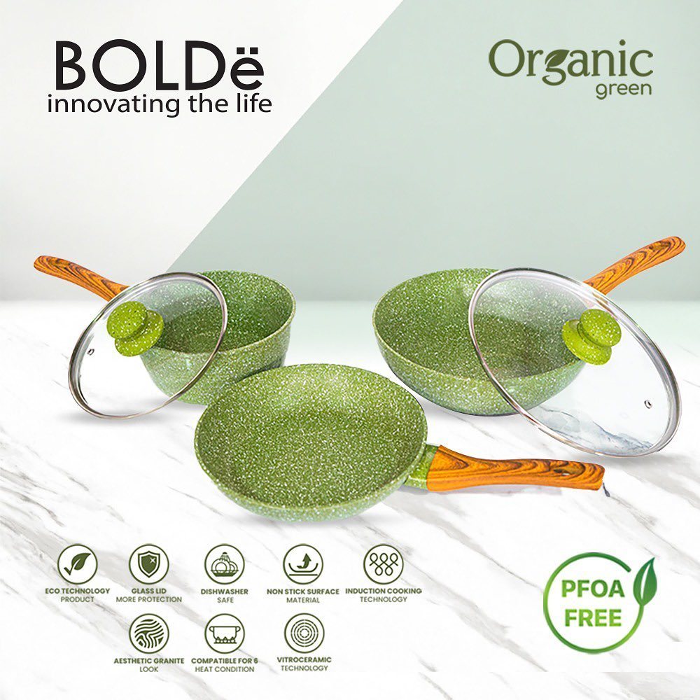 Jual BOLDe Super Pan Organic Green Series Wok Sauce Pan Grill Pan ...
