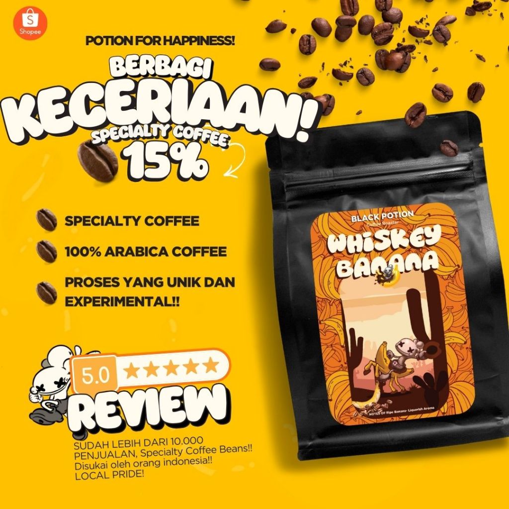 Jual Specialty Arabica Coffee Beans - Biji Kopi (200gr) By Black Potion Roastery | Shopee Indonesia