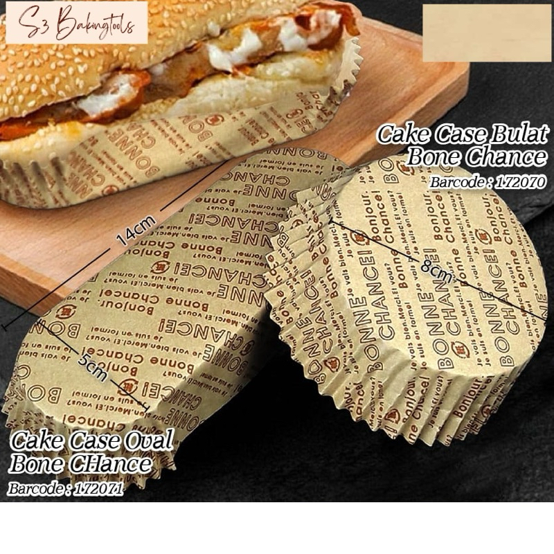 Jual kertas baking roti Bread Cake case bulat atau oval bonne chance ...