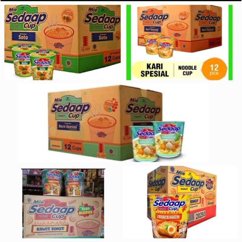 Jual Sedaap Cup Aneka Variant Kuah 1 dus isi 12pc | Shopee Indonesia