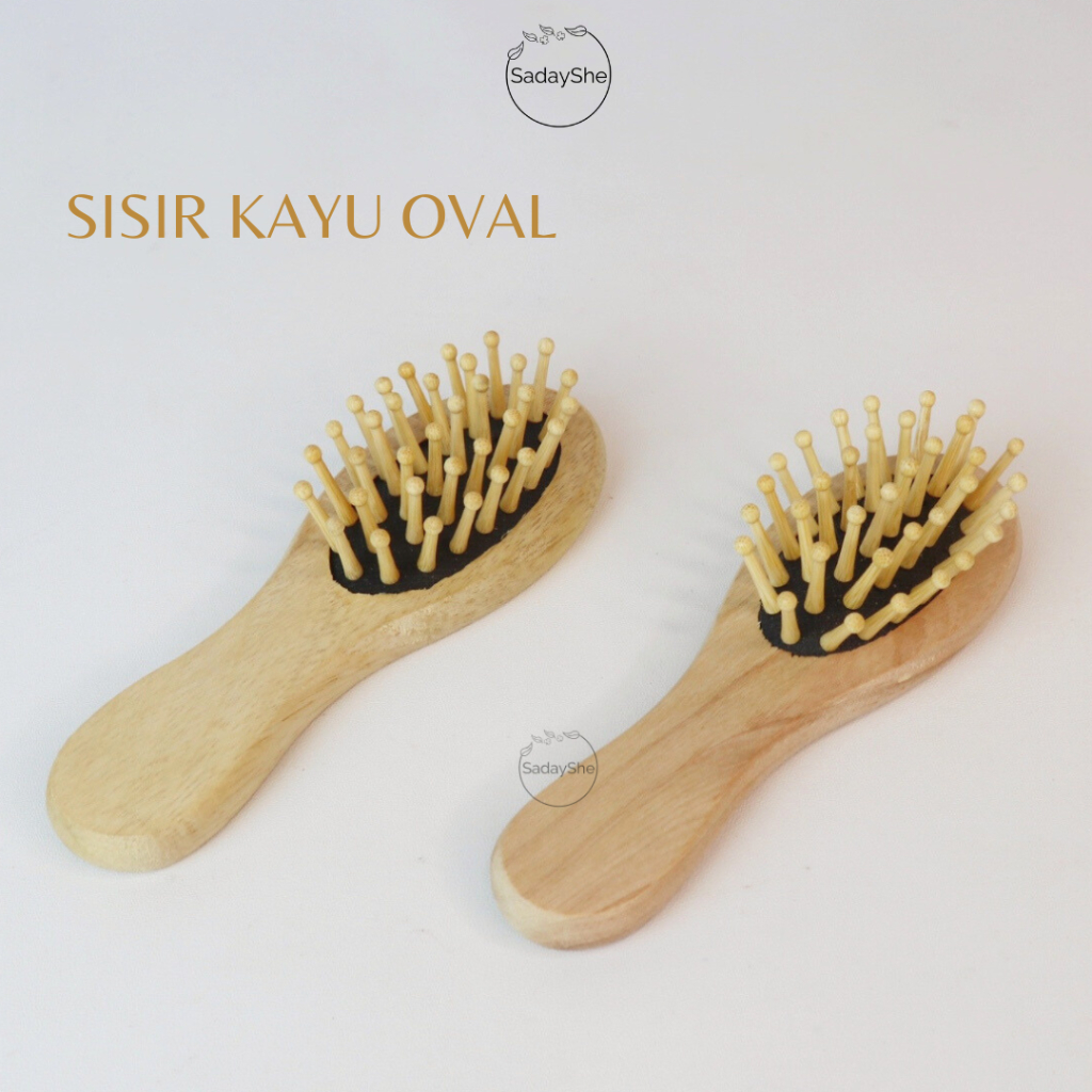 Jual SISIR RAMBUT KAYU OVAL KECIL SAKU ECO FRIENDLY HAIRBRUSH RAMAH ...