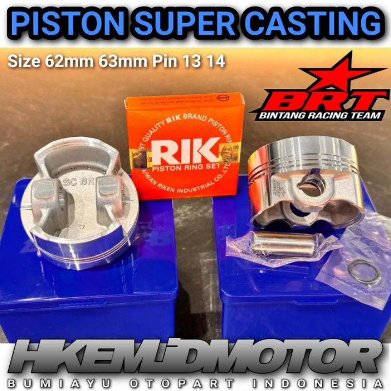 Jual Piston Super Casting Semi Forged BRT All Size Pin 12 13 PIN 14 15 16 Ring Seher Set RIK BRT ...
