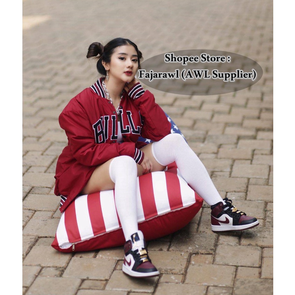 Jual KODE M4F2 VARSITY JAKET NBA TEAM CHICAGO BULLS RED MAROON LOGO ...