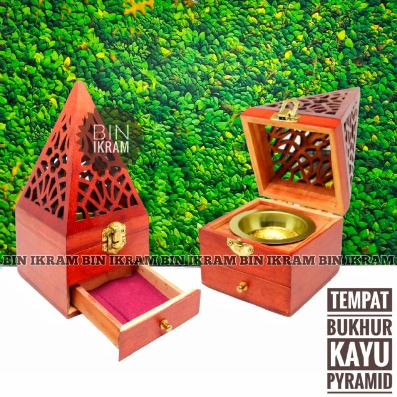 Jual Wadah Buhur Kayu Bentuk Piramid Tempat Bukhur Bakhor Kayu Jati ...