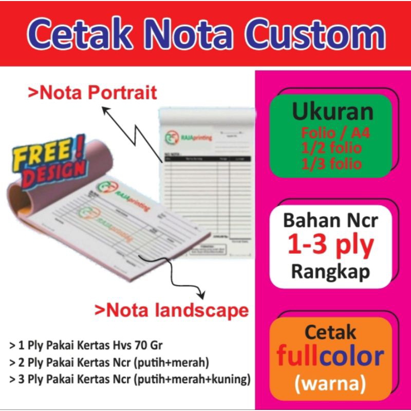 Jual PROMO NOTA CUSTOM NOTA LAUNDRY, NOTA OLSHOP, NOTA KWITANSI 1PLY ...