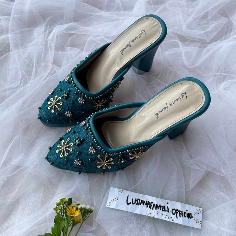 Jual 𝒁𝙖𝒍𝙚𝒂 | lusina fameli heels wedding payet sepatu pesta 30 warna ...
