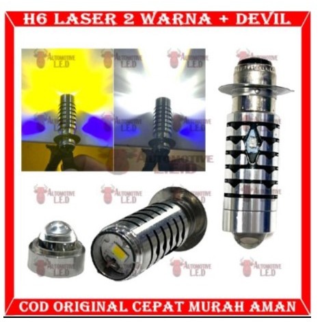 Jual Lampu Utama LED H6 high low laser - lampu depan motor bebek matic 2 mode super terang ...