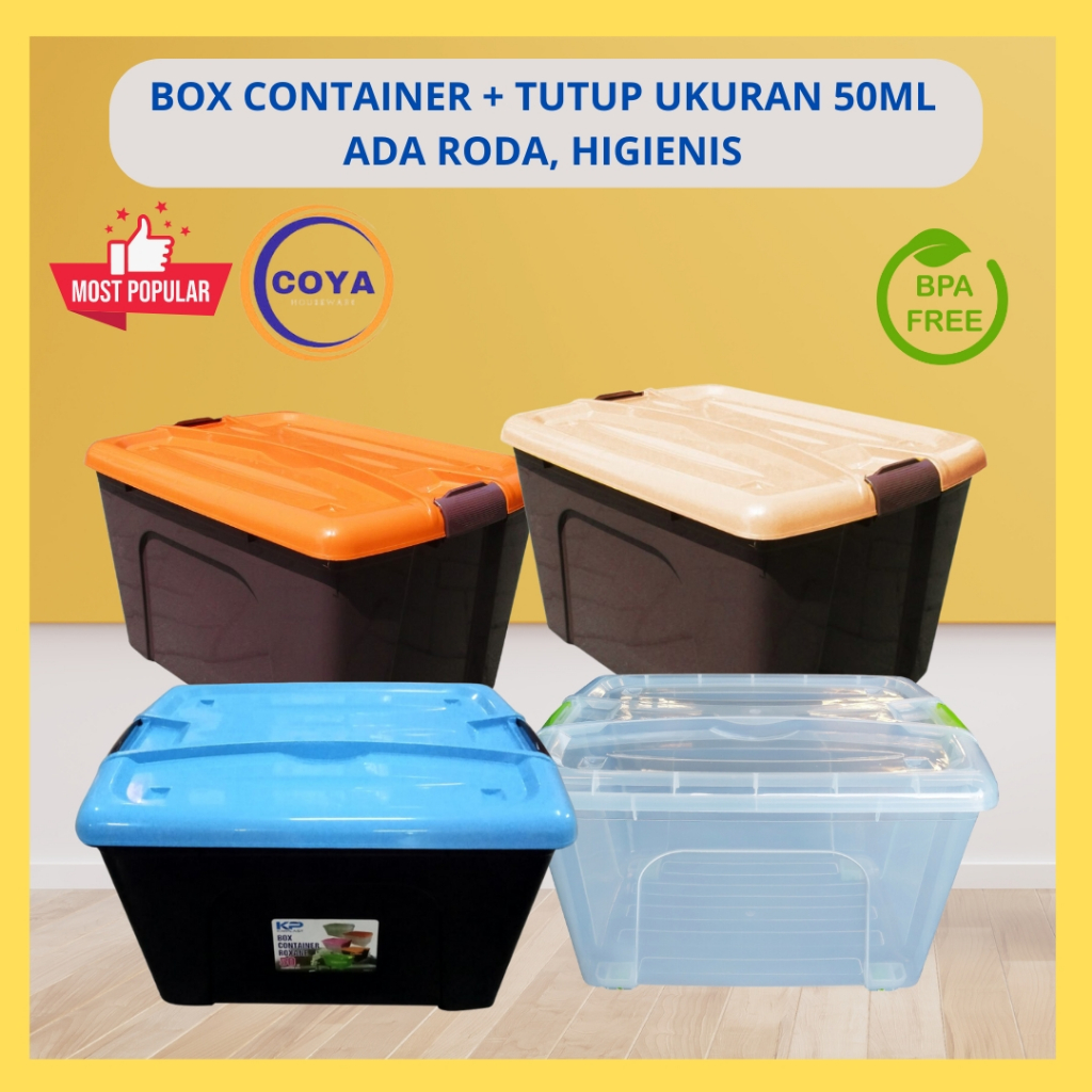 Jual Box Container 50L & 90L JUMBO Beroda Tutup Flip | Mainan Anak ...