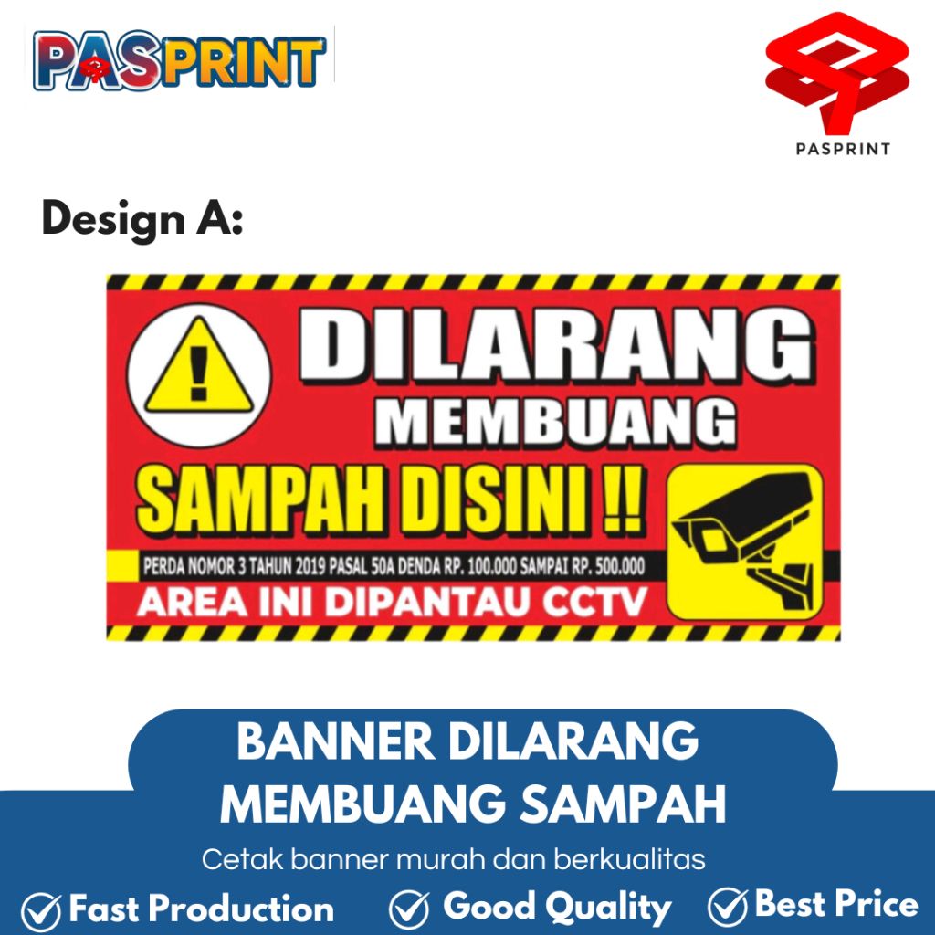 Jual BANNER/ SPANDUK/ BANNER DILARANG MEMBUANG SAMPAH/ BANNER MURAH ...