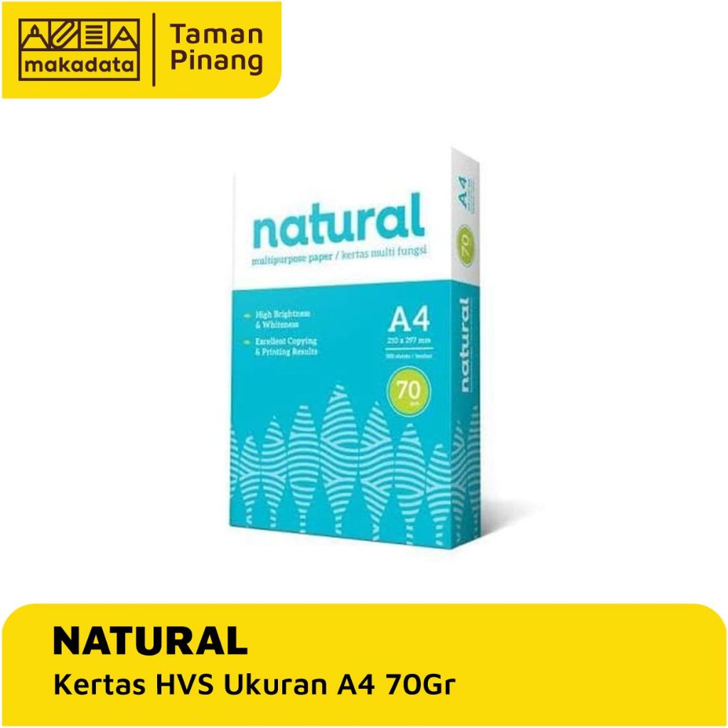 Jual KERTAS HVS / KERTAS FOTOCOPY / KERTAS PRINT NATURAL A4 70 GRAM (1 RIM) | Shopee Indonesia