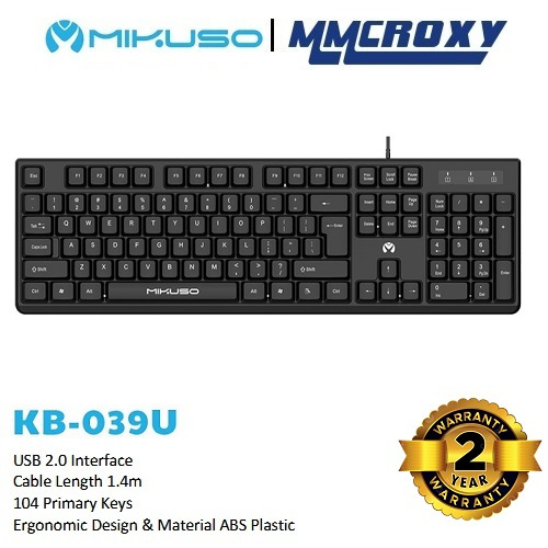 Jual Mikuso KB-039U Keyboard Wired USB For Business Office | Shopee ...