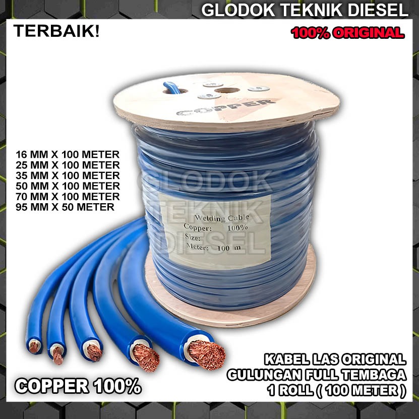 Jual Kabel Las 50 mm X 100 Meter Gulungan Full Tembaga 1 Roll Welding ...