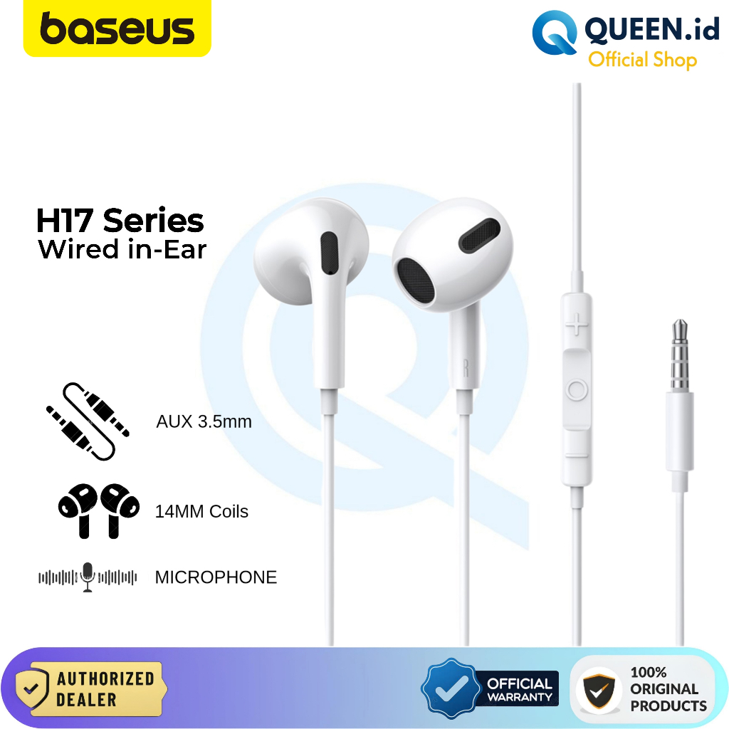 Jual Baseus Encok H17 Headset Earphone Stereo Wired With Mic Jack Audio ...
