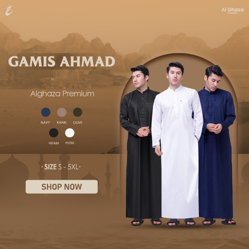 Jual Alghaza Mubarak | Jubah Slim fit Dewasa Cowok Lengan Panjang ...