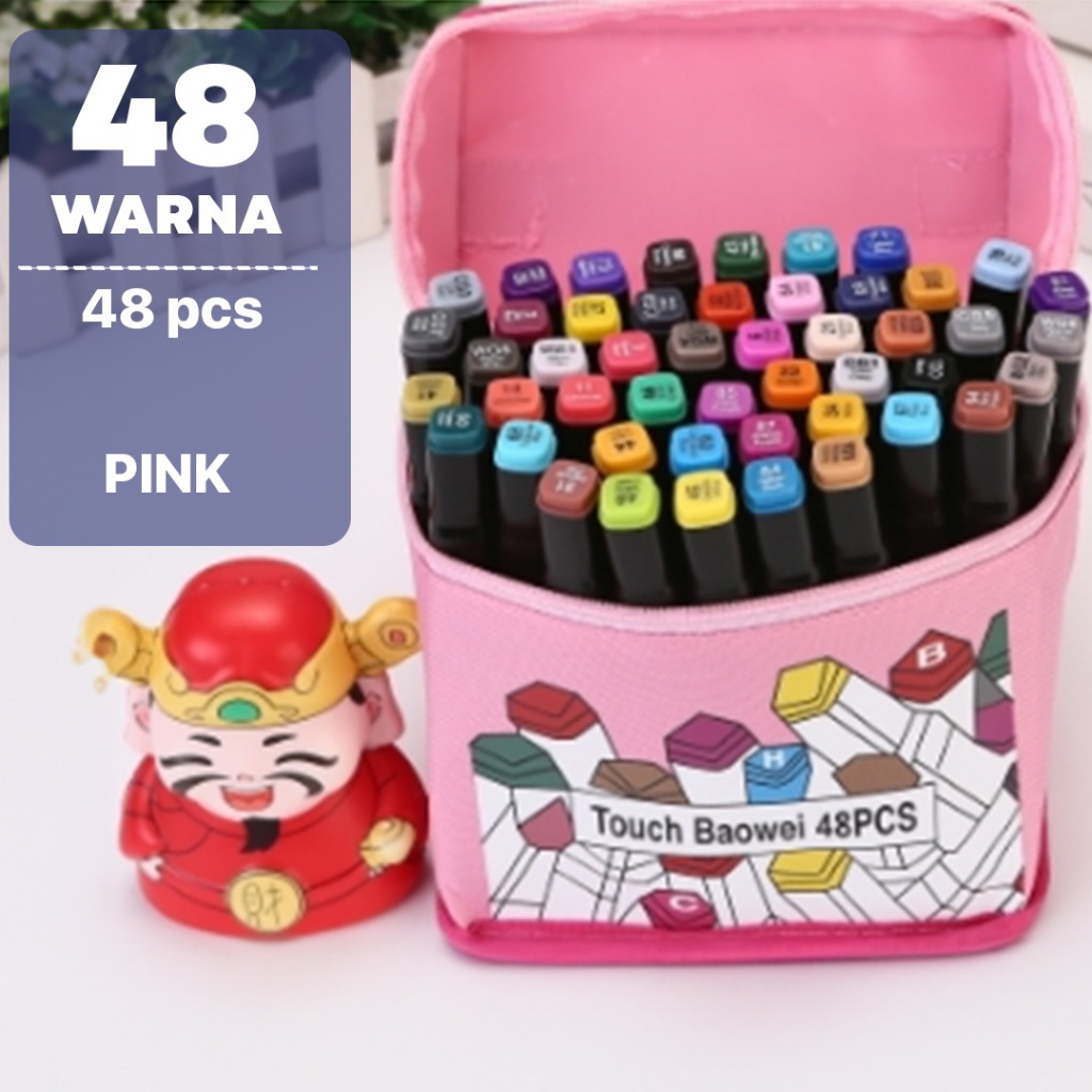 Jual [READY] Aimilo Spidol Warna Warni 1 Set Sketch Marker 2 Tip Touch ...