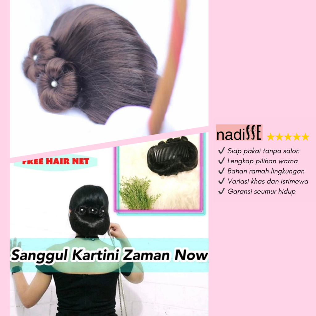 Jual Sanggul Modern Siap Pakai variasi Mutiara I Hair Bun by nadiSSE ...