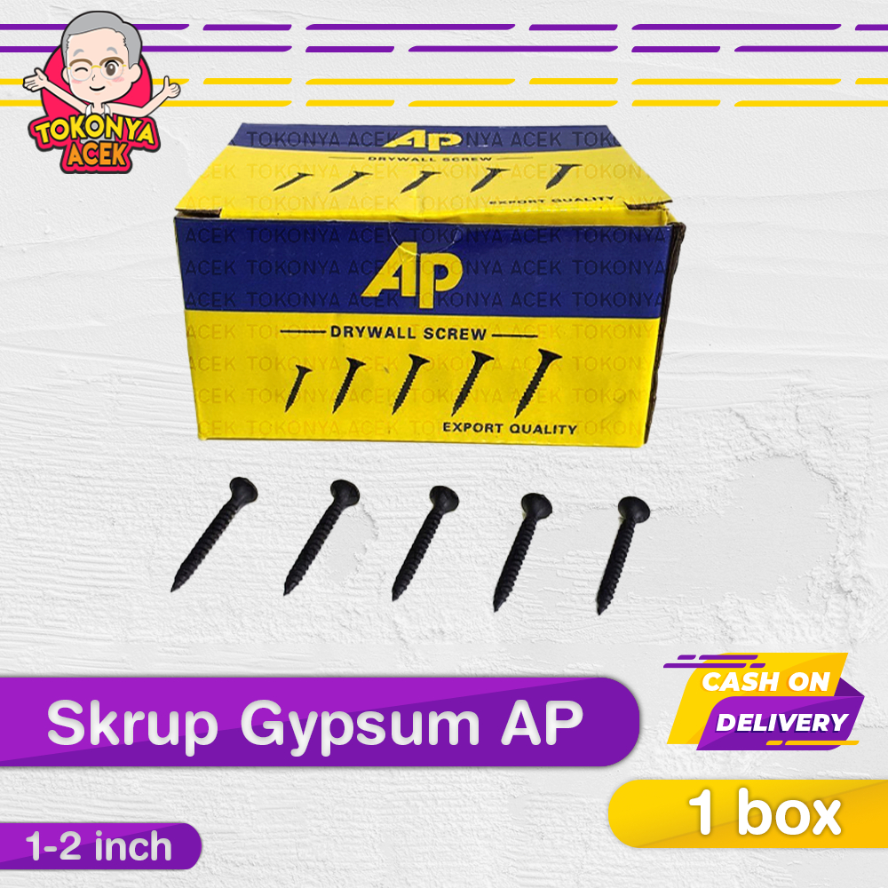 Jual AP 1 Kotak Skrup Gypsum Drywall 6x1, Sekrup Gipsum GRC AP 6x2 BOX ...