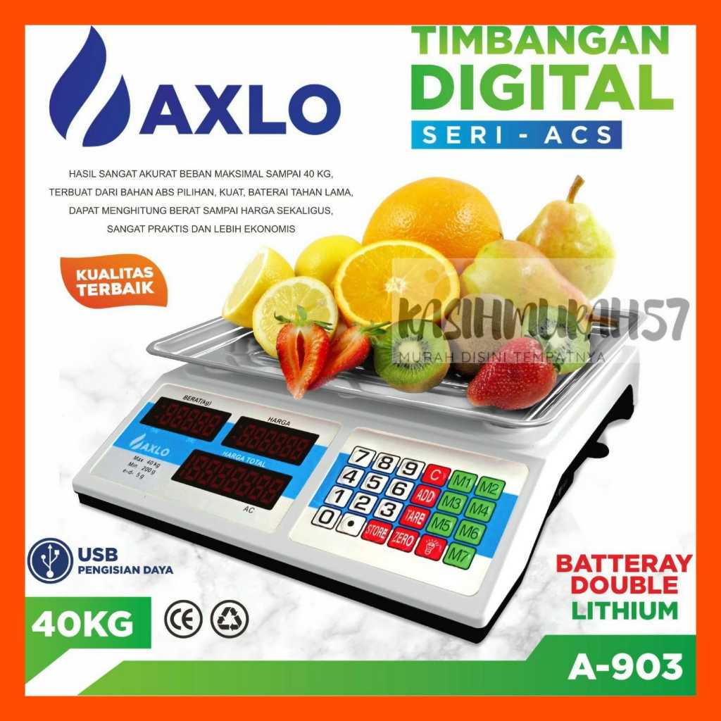 Jual TIMBANGAN A-903 / TIMBANGAN DIGITAL AXLO A-903 / TIMBANGAN BUAH DIGITAL 40KG / TIMBANGAN ...