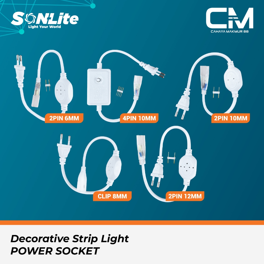 Jual Sonlite socket LED strips soket power lampu dekoratif selang ...