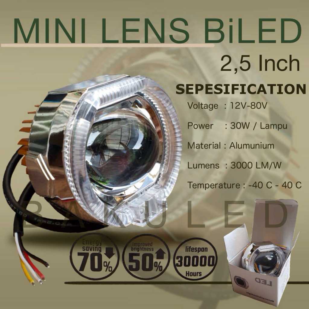 Jual LAMPU LED PROJI ALA ALA LENSA MINI 2,5 INCHI 30 WATT 4 KABEL ...