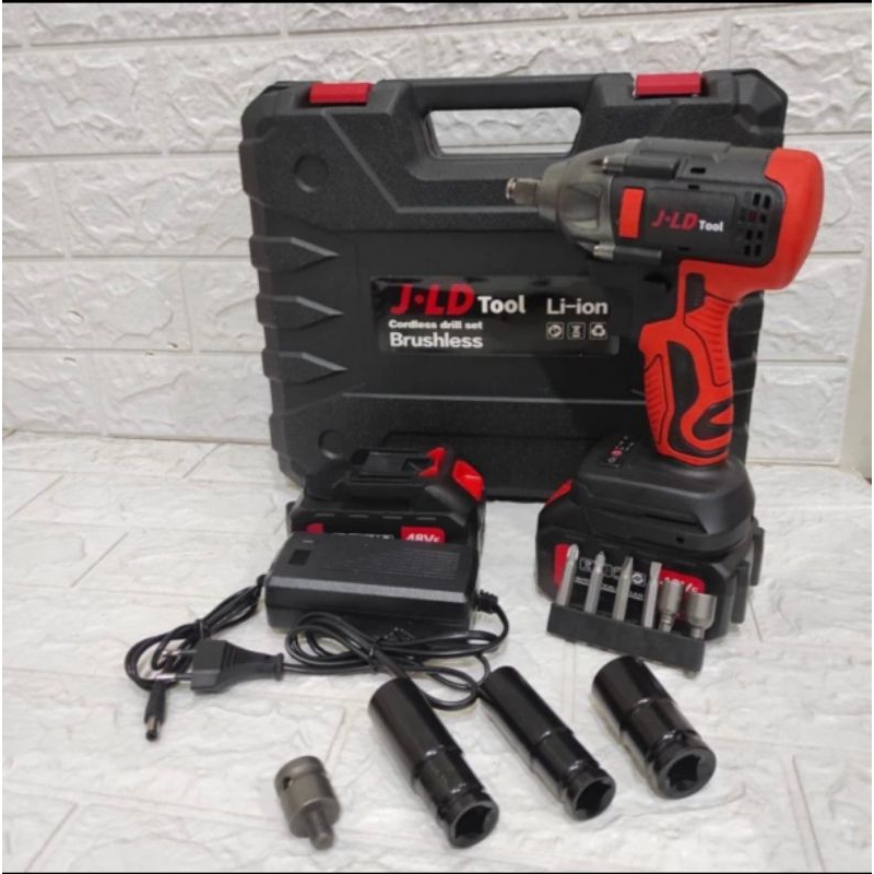 Jual JLD Impact baterai Cordless Impact wrench Jld Tanpa kabel bor ...