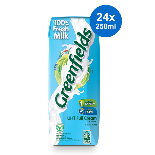Jual Greenfields Susu UHT Full Cream 250ml x 24 pcs (Karton) | Shopee Indonesia