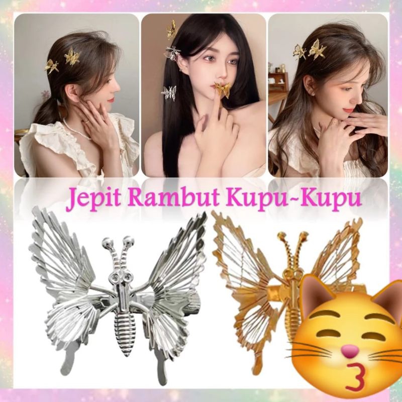 Jual JEPIT RAMBUT MOTIF KUPU-KUPU GOLD SILVER JEPIT KLIP RAMBUT SAYAP ...