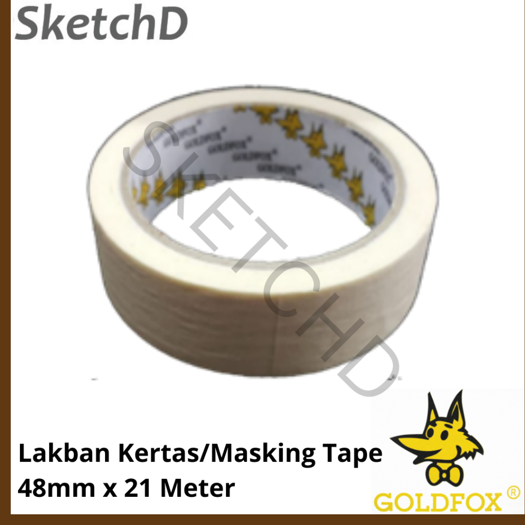 Jual Lakban Isolasi Kertas Gold fox 48 mm X 21 Meter Goldfox Paper ...
