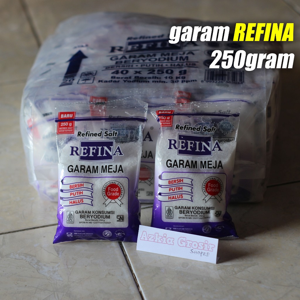 Jual Garam Meja Refina 250 Gram Beryodium Untuk Dapur | Shopee Indonesia