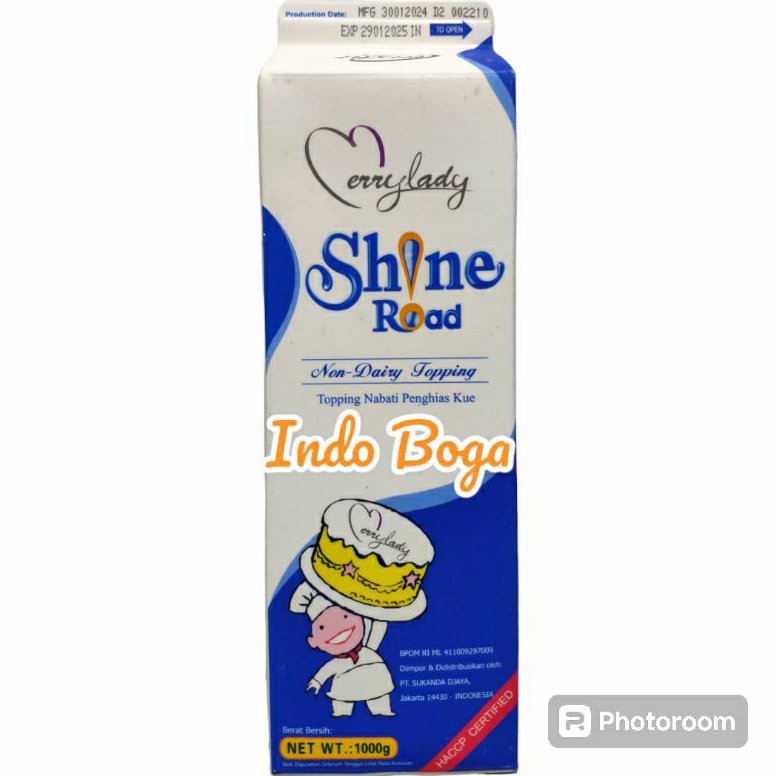 Jual Rekomendasi Shine road non dairy whipping cream 1 kg shineroad ...